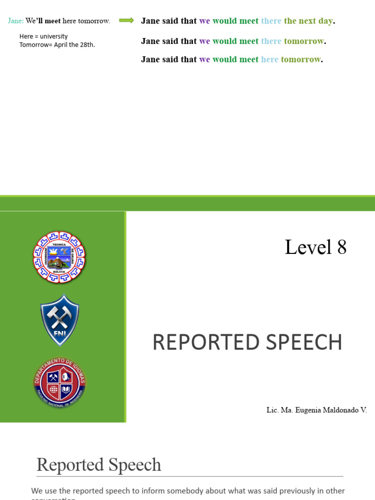 8th - L12 - Reported Speech | PDF | Language Mechanics | Languages