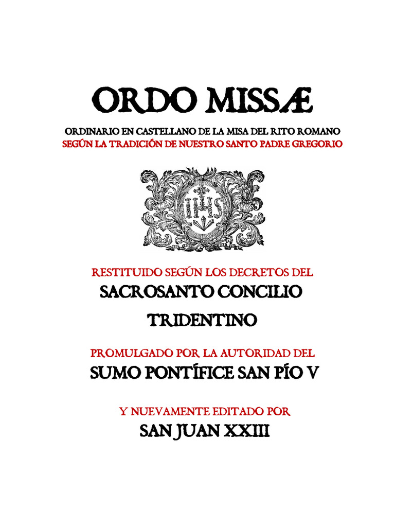 Ordinario de La Misa Tridentina - Fieles P Ribera | PDF | Adoración ...