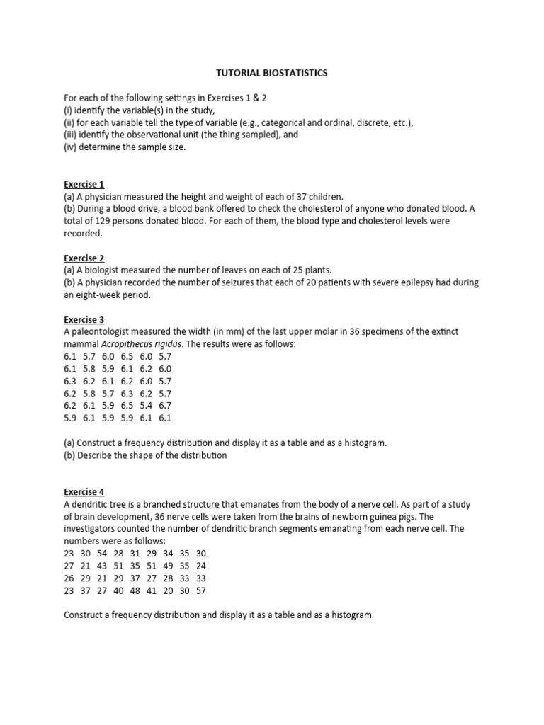 Tutorial Biostatistics | PDF