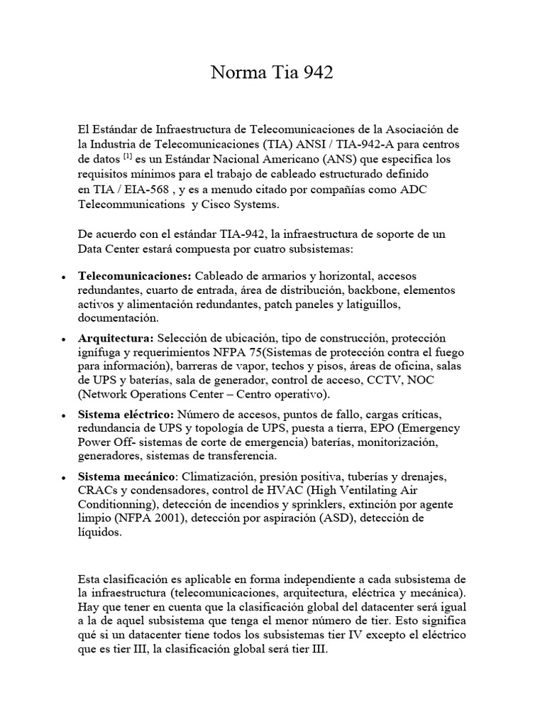 TP Norma TIA 942 | PDF