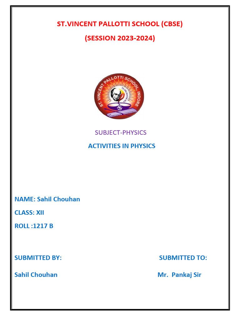 Class 12 Physics Activities Overview | PDF