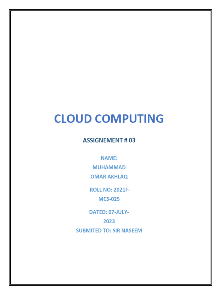 Assignement 3 | PDF | Computer Network | Virtualization