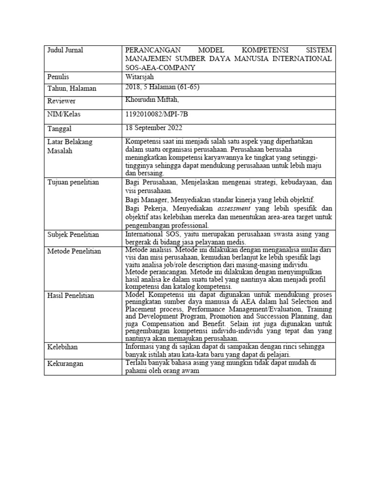 Review Jurnal MSDM Salinan Bro | PDF