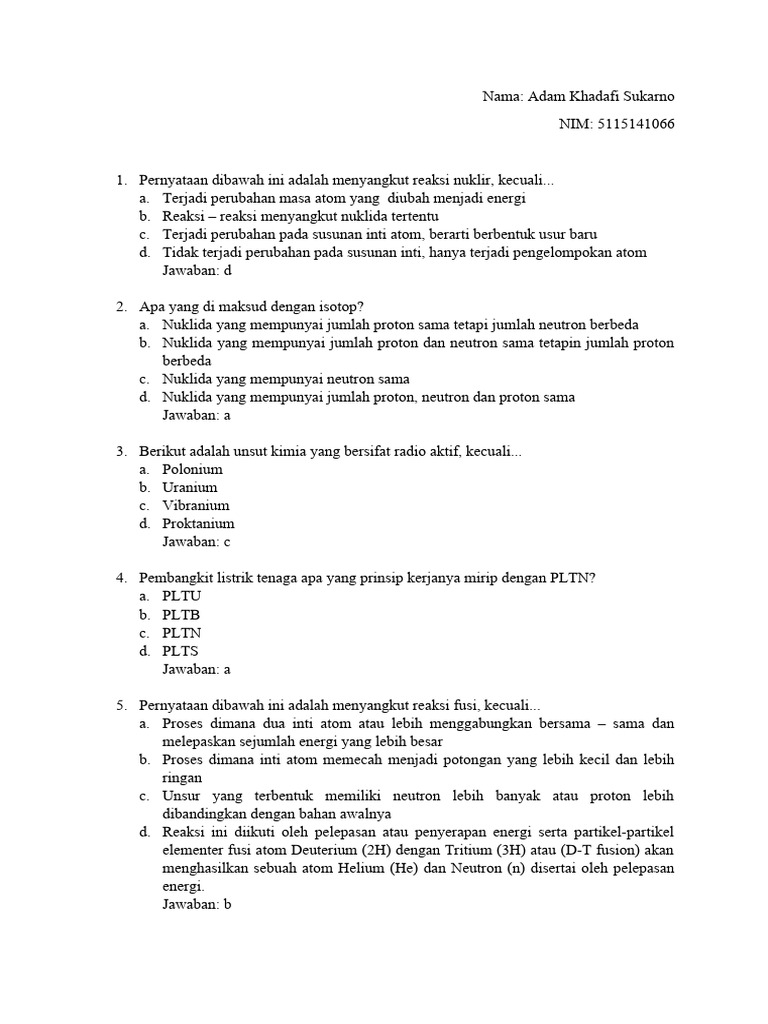 Soal Ea Nuklir | PDF