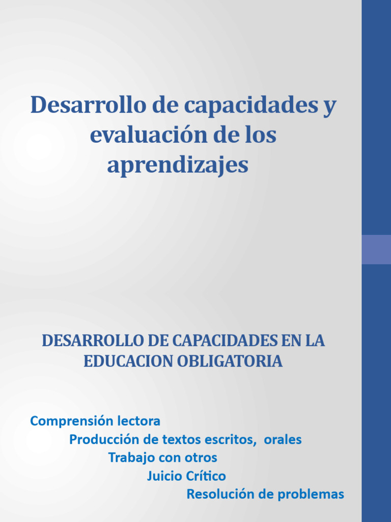 Desarrollo de Capacidades y Evaluacion | PDF | Evaluación | Comprensión lectora
