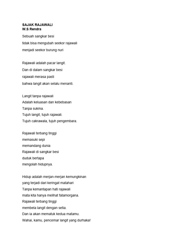 Sajak Rajawali dan Senja Nipah: Keindahan Alam | PDF | Puisi | Dewasa Muda