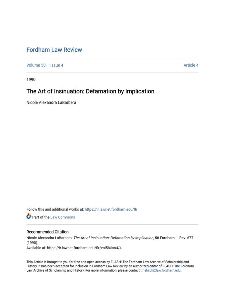 The Art of Insinuation | PDF