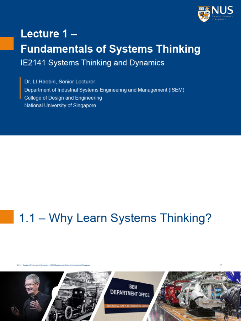 Lec 1 Pdf System Systems Theory 