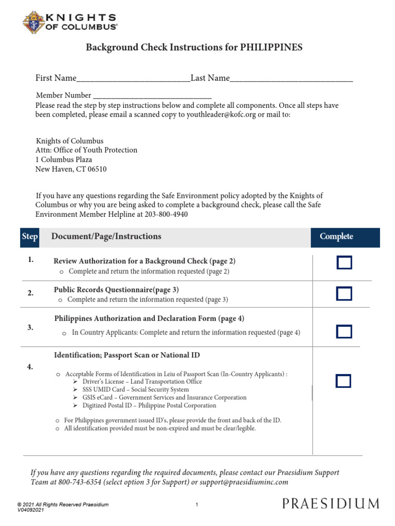 Philippines Background Check Form | PDF | Identity Document | Criminal ...