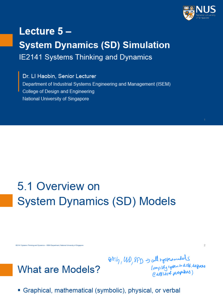 Lec 5 Sys Dynamics N Sim | PDF Lec 5 Sys Dynamics N Sim | PDF