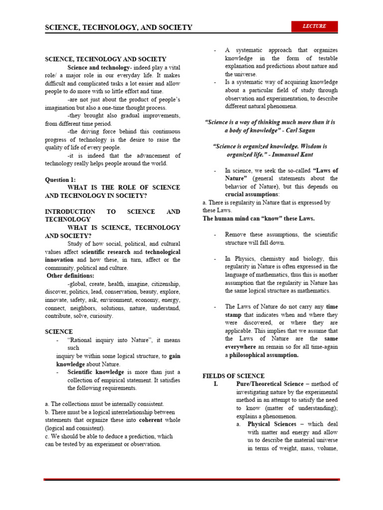 Science, Technology, and Society | PDF
