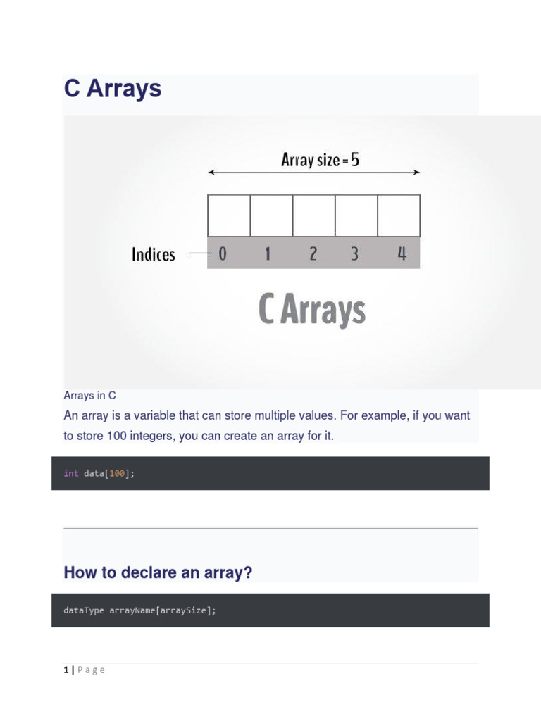 C Arrays | PDF | Data Type | Computer Engineering C Arrays | PDF | Data Type | Computer Engineering