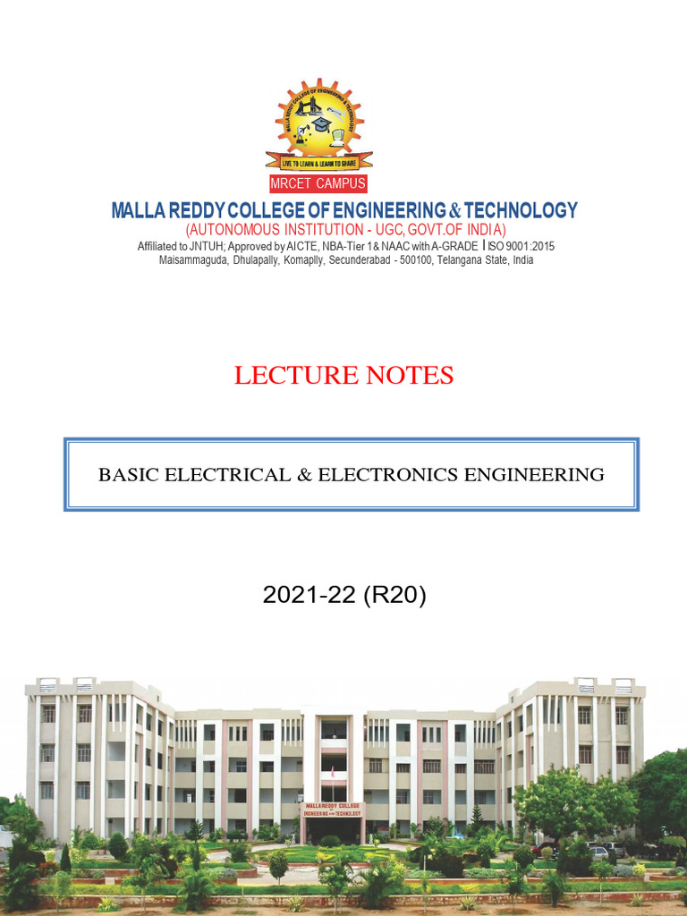 Basic Electrical and Electronics Engineering | PDF