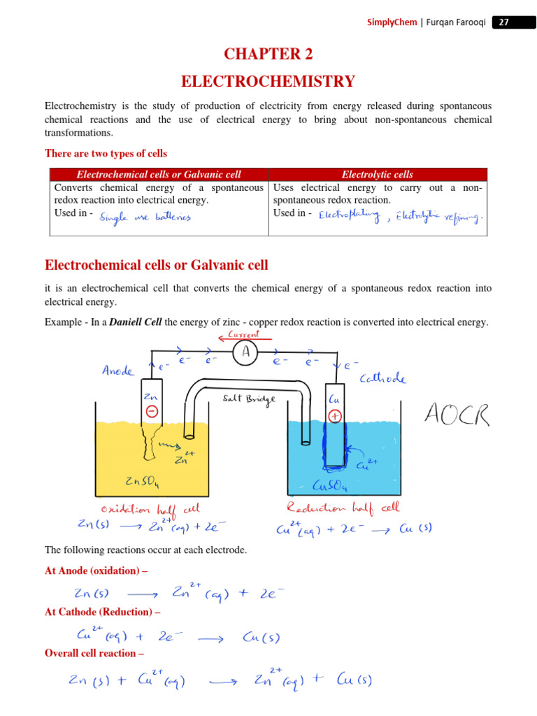 Chapter 2 - Electrochemistry | PDF