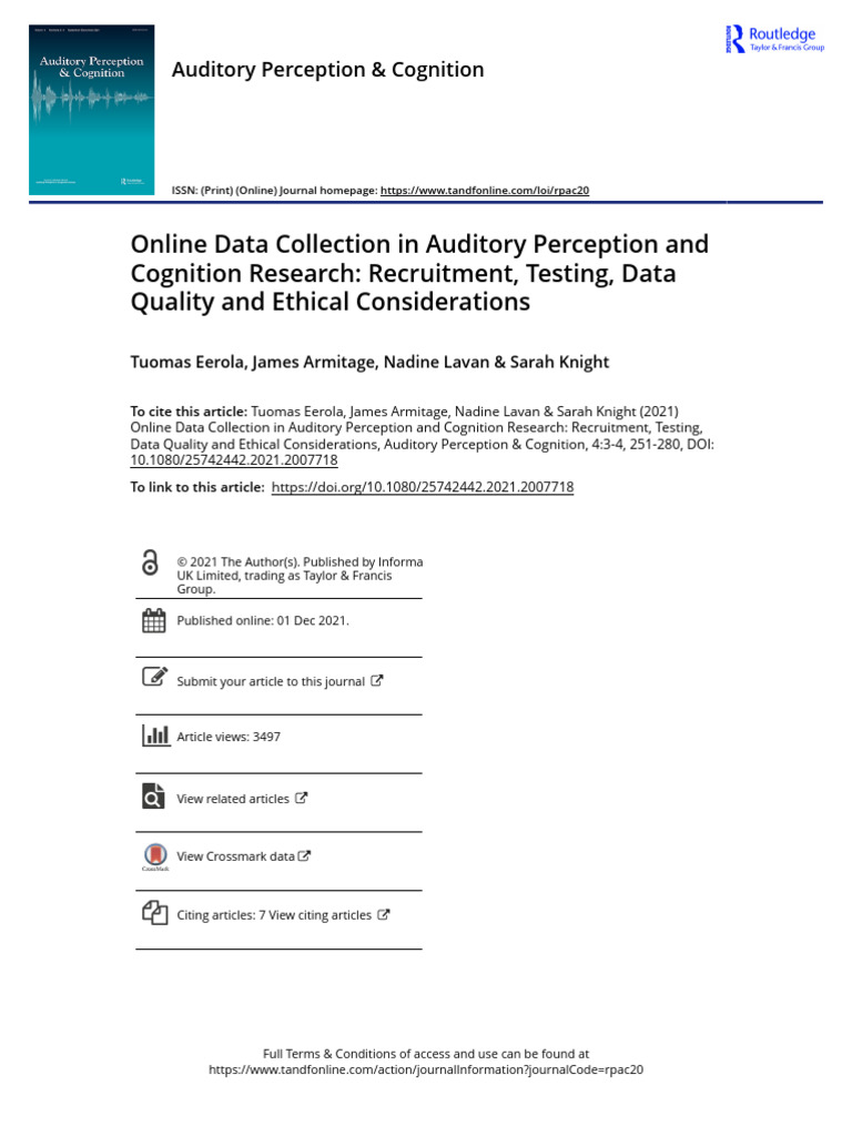 Online Data Collection in Auditory Perception and Cognition Research ...