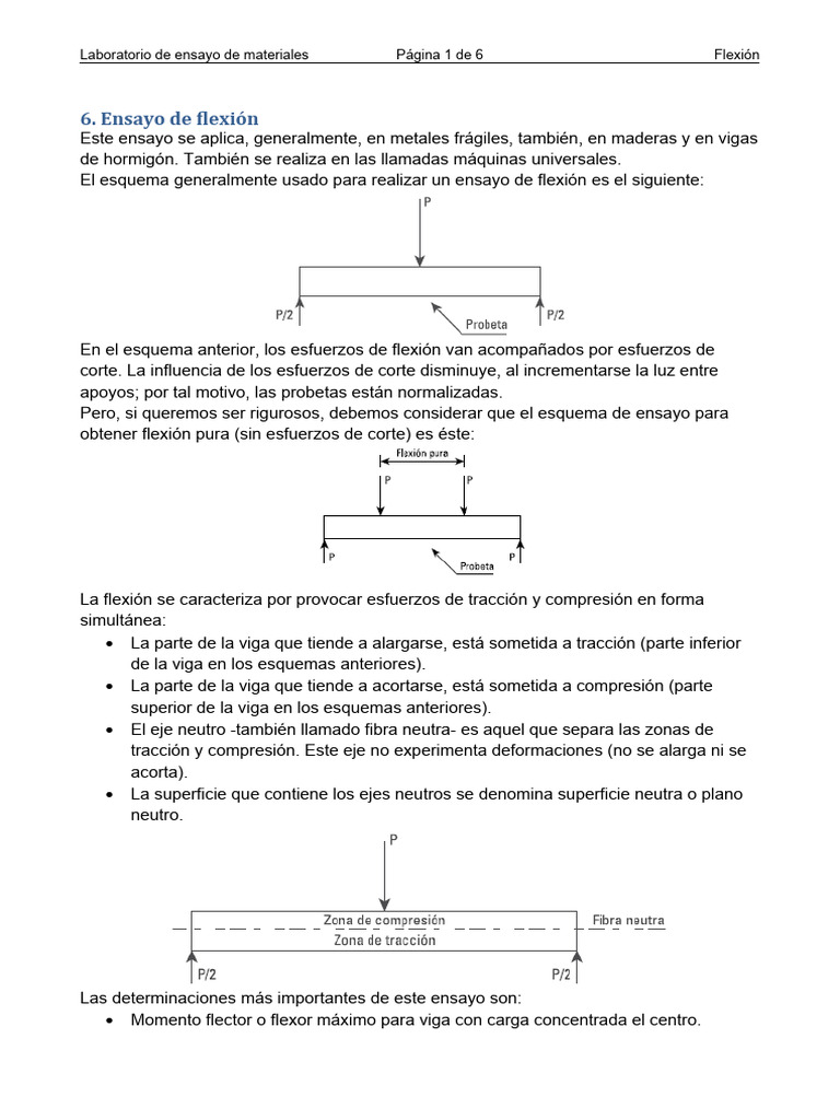 Tema 4 - Ensayo de Flexión | PDF | Viga (Estructura) | Doblar