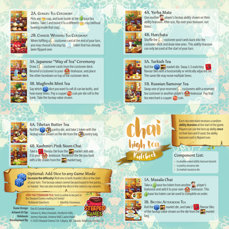 Chai High Tea Rulebook V1 | PDF