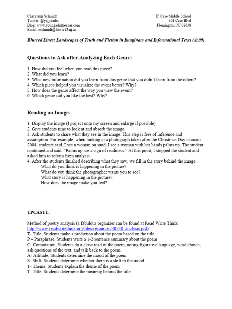 Blurred Lines Hand Out | PDF