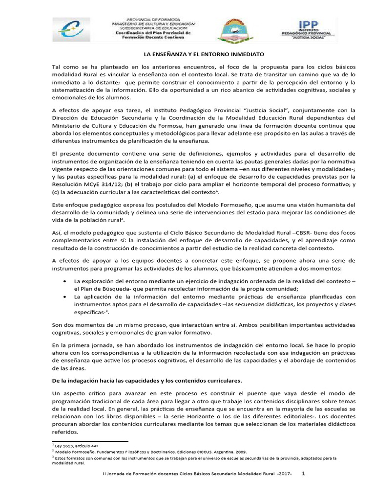 La Enseñanza y El Entorno Inmediato | PDF | Enseñando | Aprendizaje