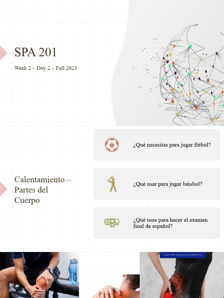 SPanish Class Level 3 Day 2 | PDF | Wellness