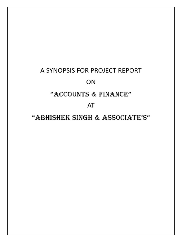 Synopsis of Project | PDF