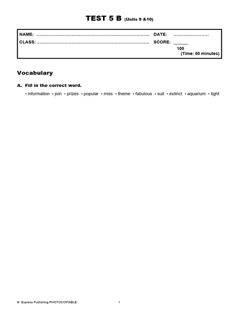 Double Click 1 Test 5B | Download Free PDF | John Lennon | The Beatles