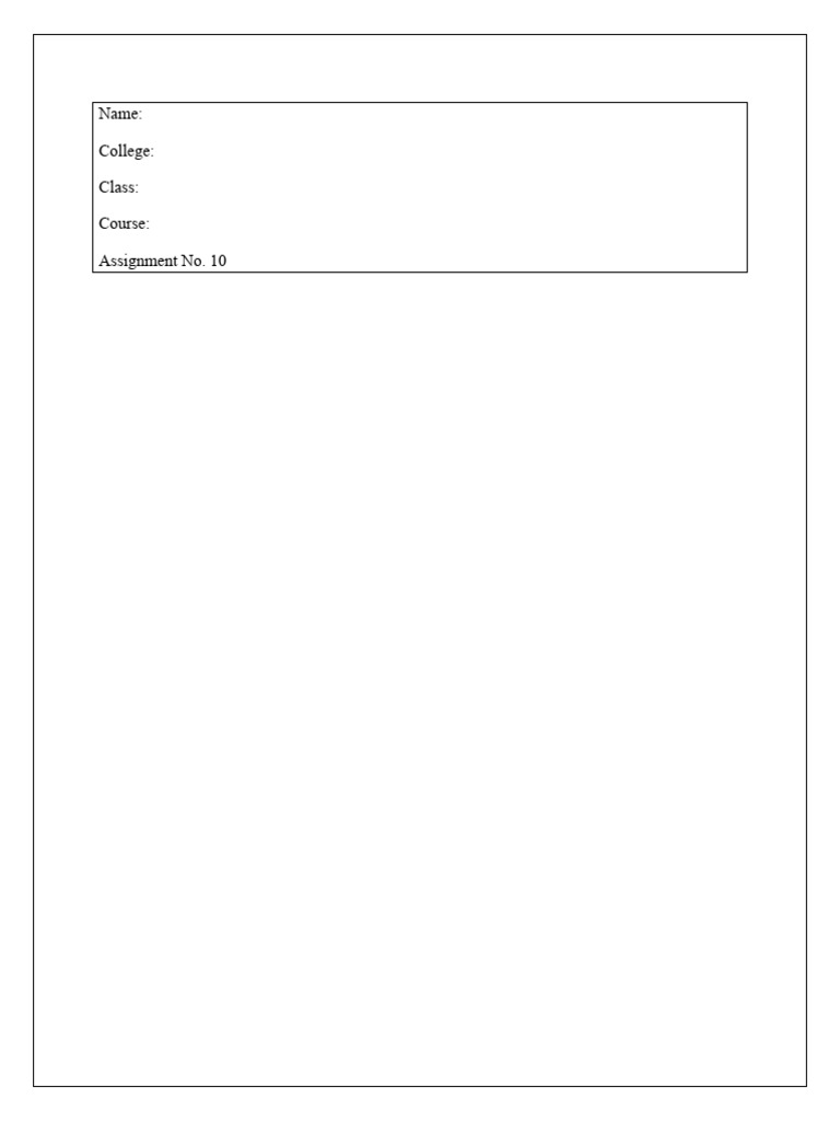 Assignment No 10 | PDF | Html | World Wide Web Assignment No 10 | PDF | Html | World Wide Web