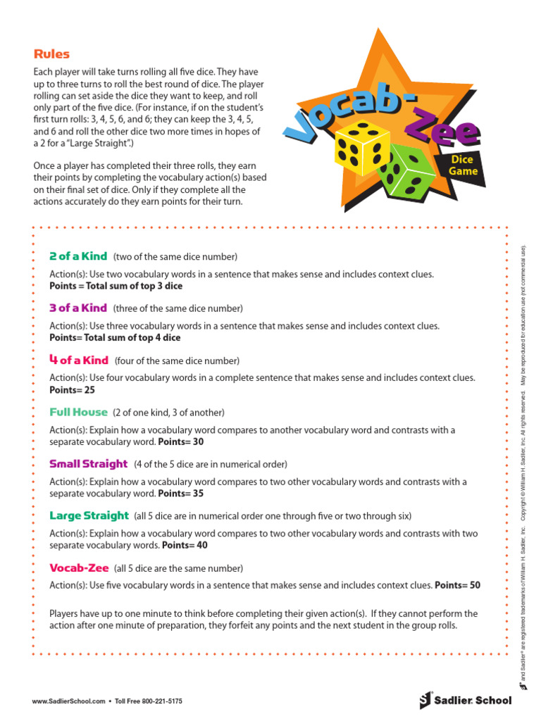 Dice Game Pdf