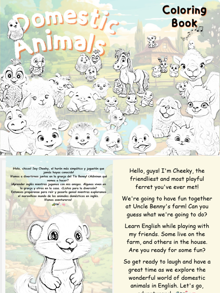 Animales domésticos para colorear | PDF | Cocina, comidas y vino
