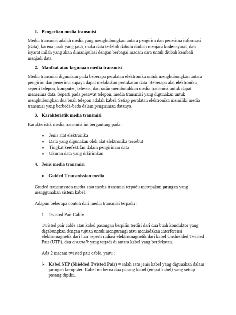 Materi Media Transmisi | PDF