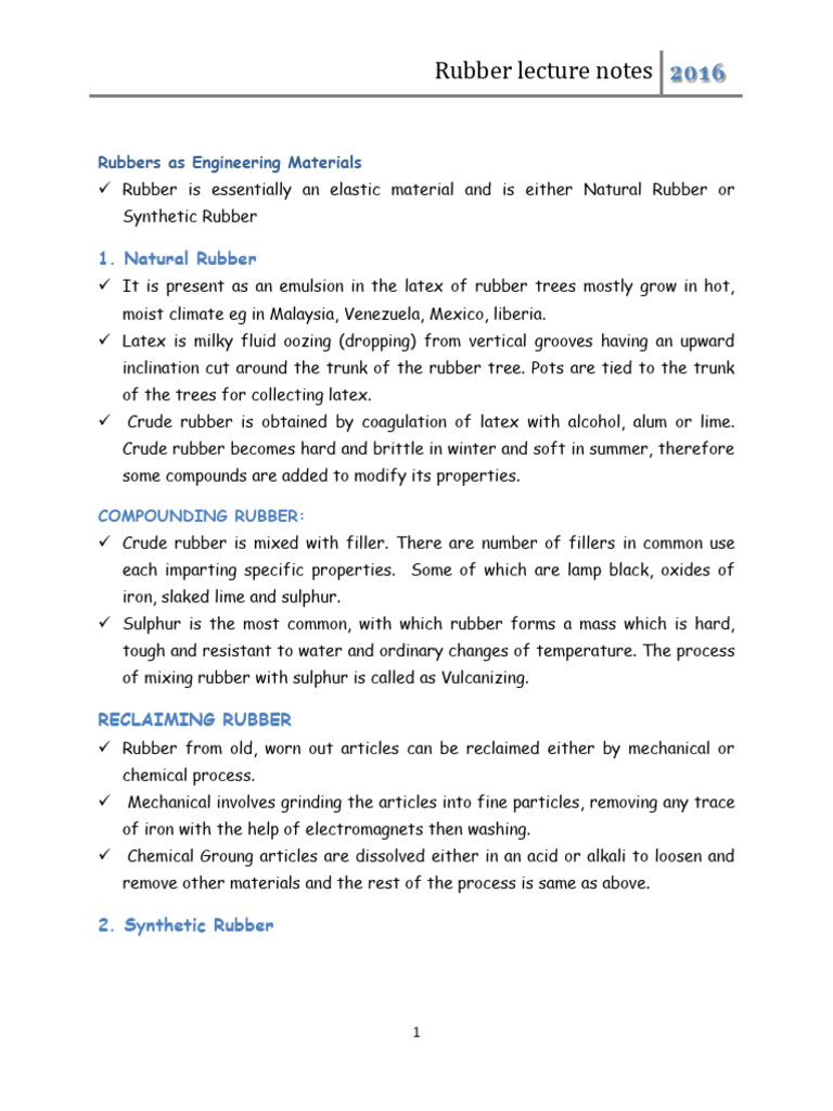 Rubbers As Engineering Materials | PDF | Natural Rubber | Thermoplastic