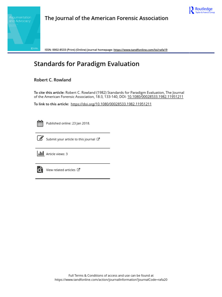 Standards For Paradigm Evaluation | PDF | Paradigm | Science