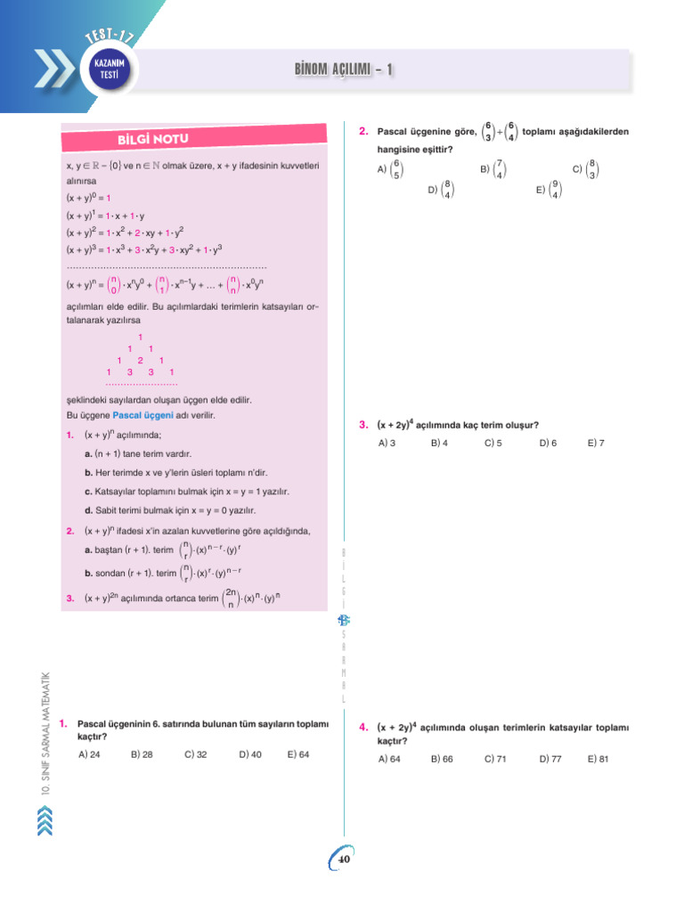 Binom Acilimi Test | PDF