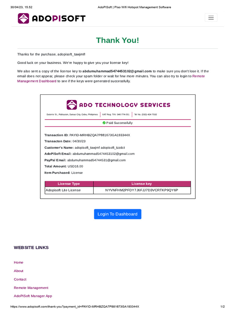 AdoPiSoft - Piso Wifi Hotspot Management Software | PDF