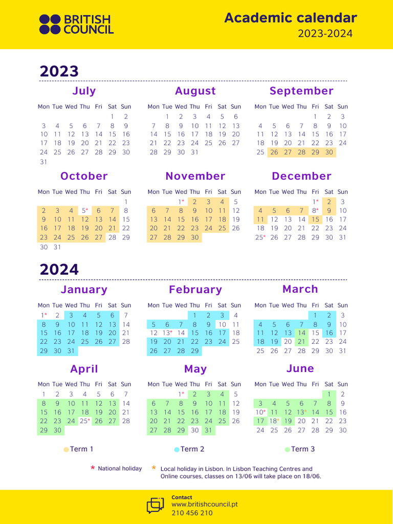 British Council Academic Calendar 2024-25 | PDF