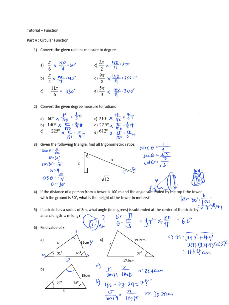 Tutorial 2 - 231023 - 195435 | PDF | Trigonometric Functions ...