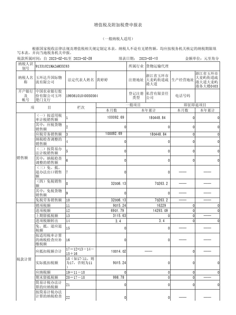玉环增值税202302 | PDF