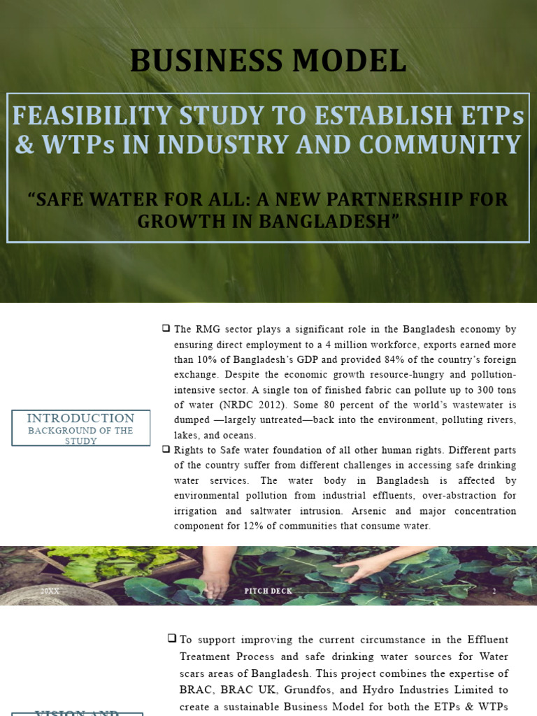 Feasibility Study To Establish ETPs & WTPs Business Model | PDF | Low Carbon Economy | Microfinance