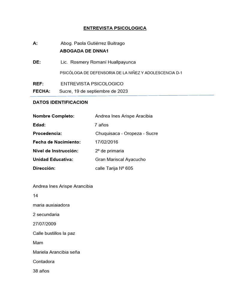 Andrea Ines Arispe Arancibia | PDF