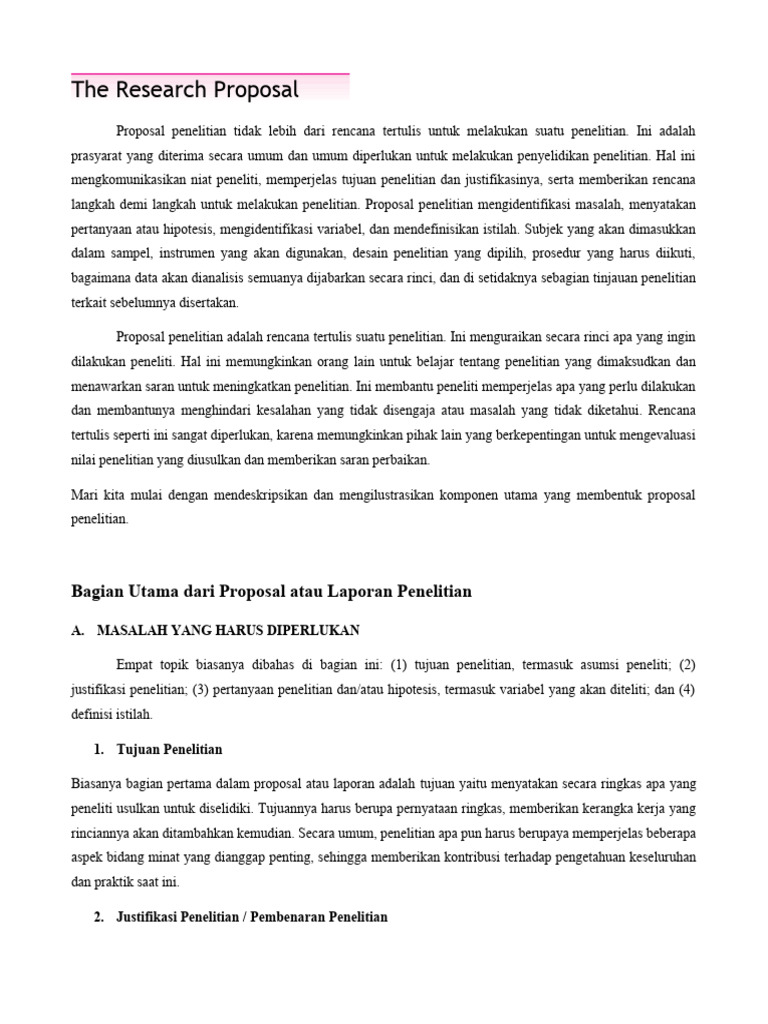 Proposal Penelitian Ringkasan | PDF