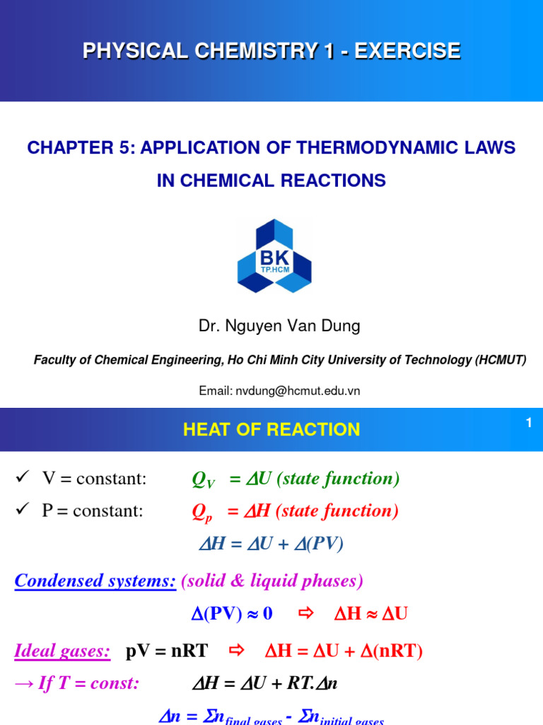 Physical Chemistry 1 Exercise Chapter 5 6 | PDF | Gibbs Free Energy | Enthalpy