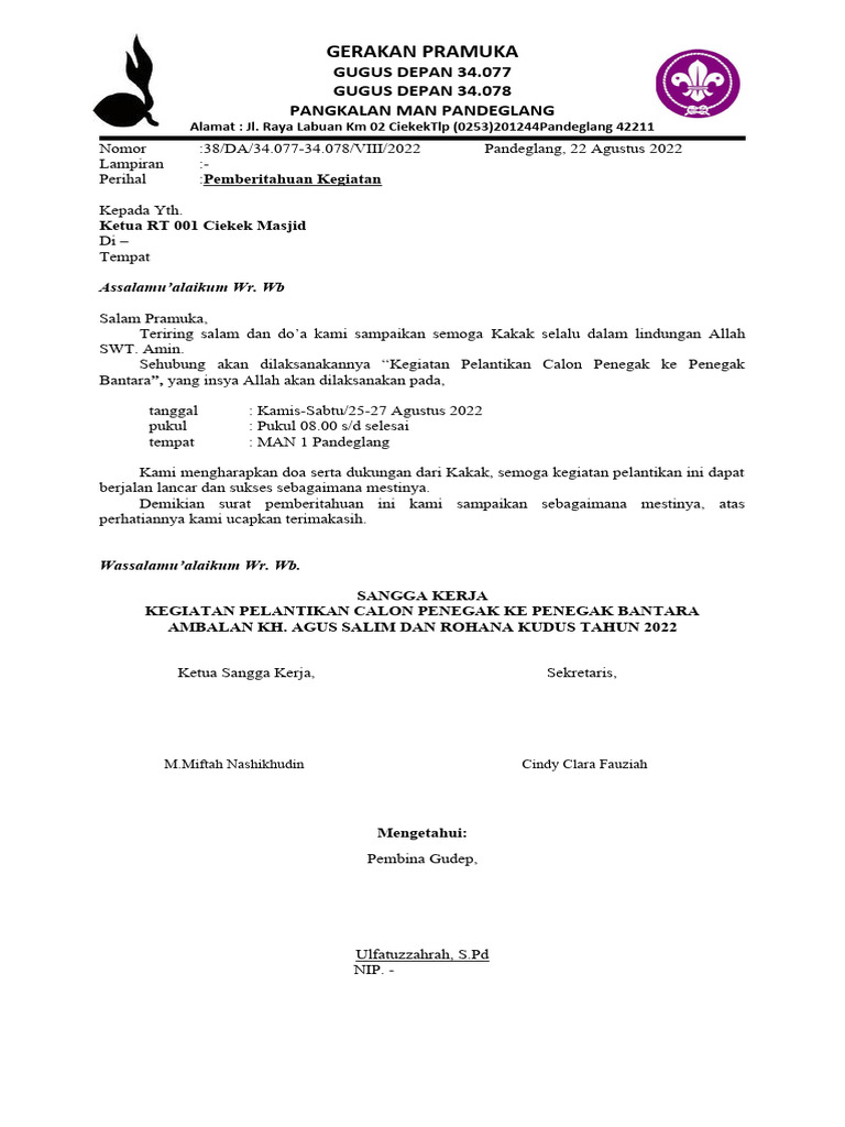 Surat Undangan Pemberitahuan Pdf