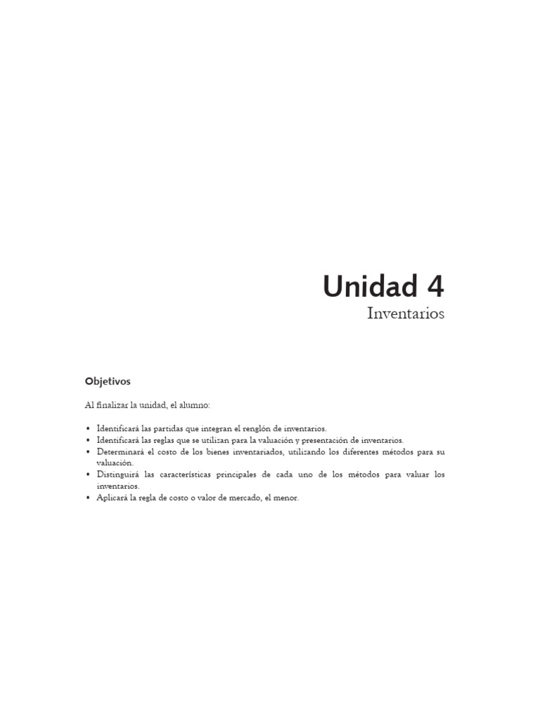 ContaFinII - U04 - 5aed INVENTARIOS | PDF | Contabilidad | Inventario