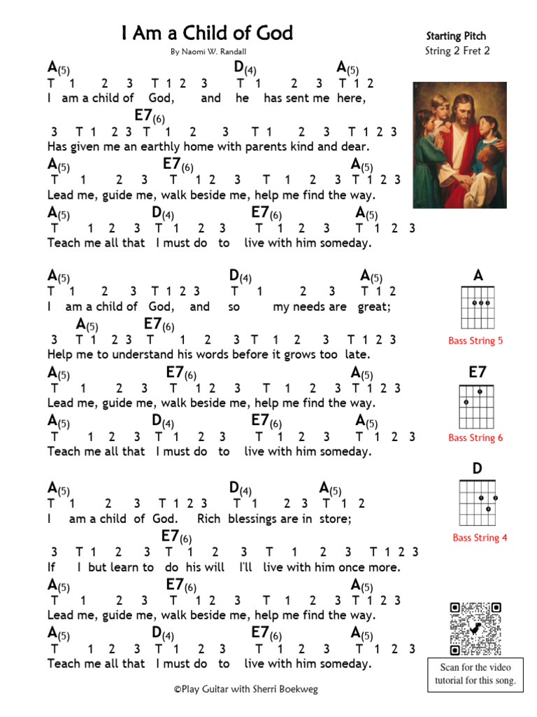 I Am A Child of God Key of A Broken Chords | PDF