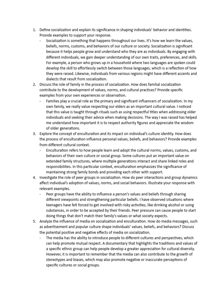 UCSP | PDF | Socialization | Family