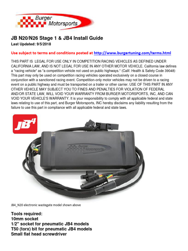 JB4 N20 Instructions | PDF | Electrical Connector | Manufactured Goods