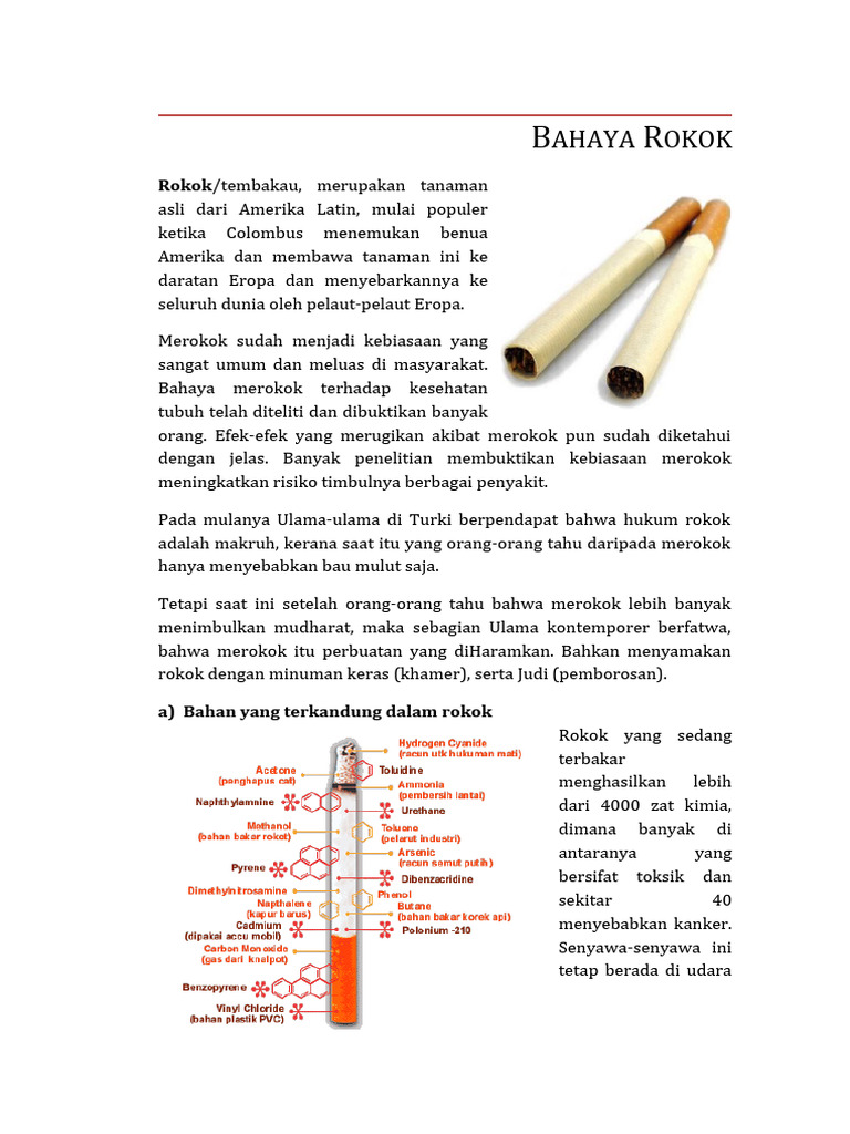Kliping Bahaya Rokok Dan Kelainan Sistem Respirasi Manusiadocx | PDF