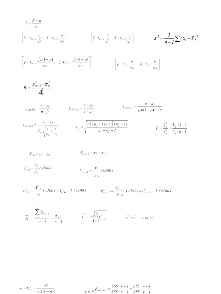 Formule Examen Baze Statistica | PDF