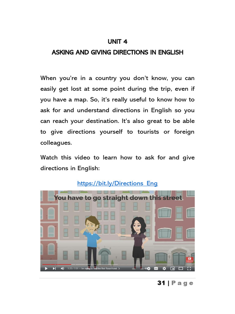 Asking and Giving Directions in English | PDF