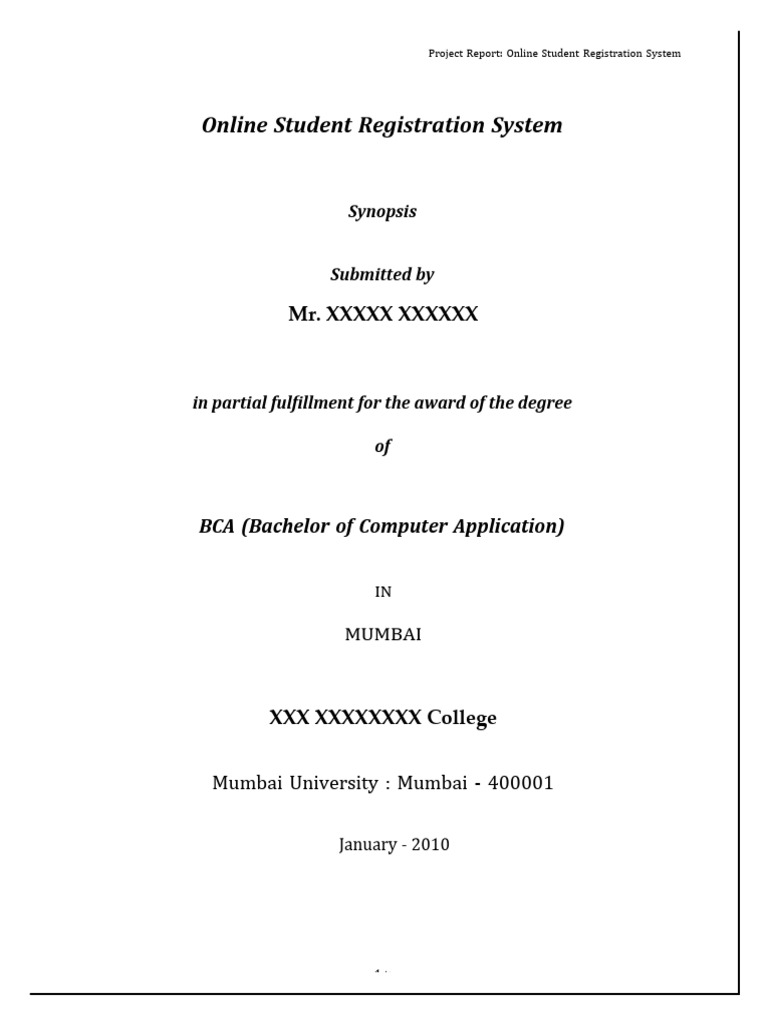 Online Student Registration System Report | PDF | Technology & Engineering